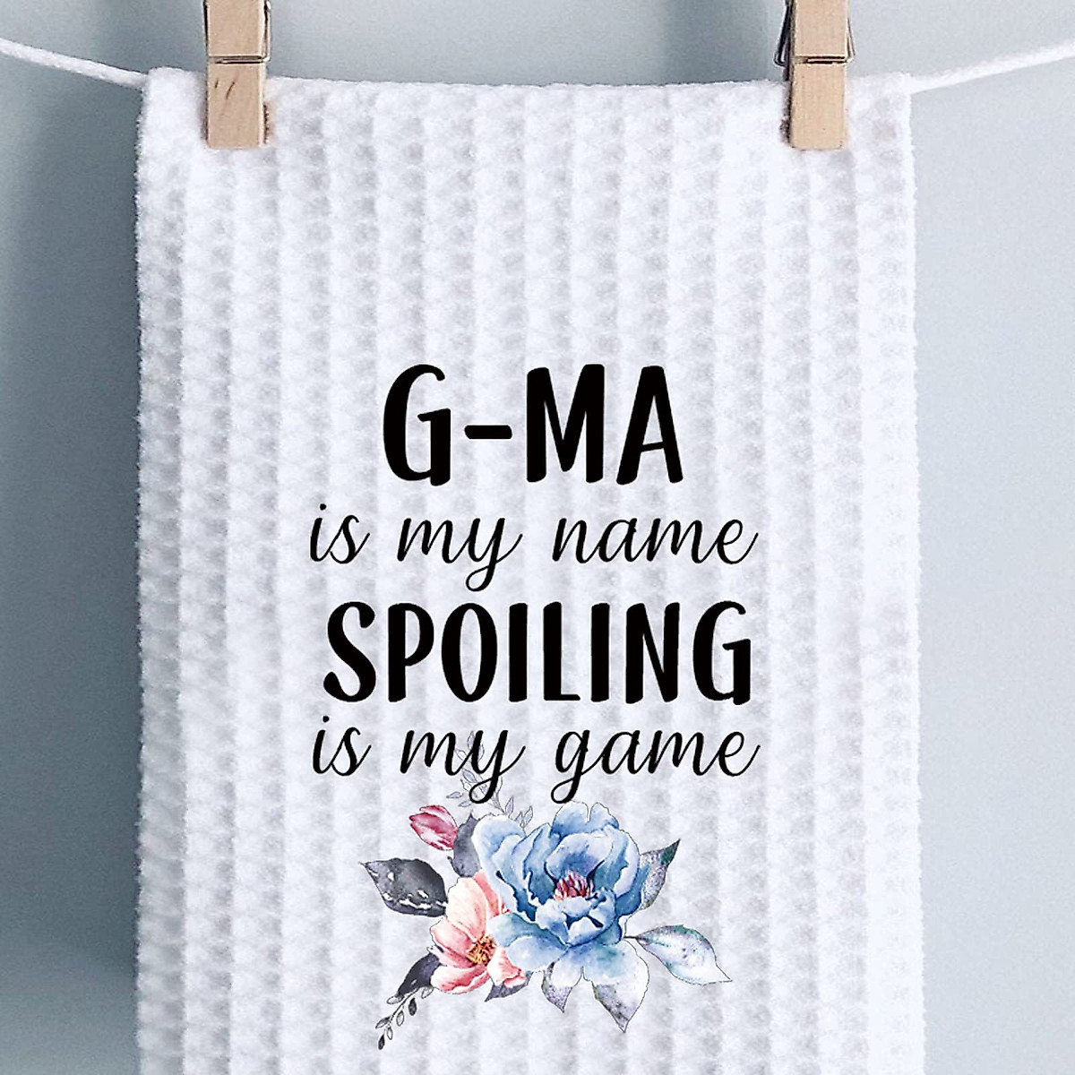 PWHAOO Grandma G-ma Kitchen Towel G-ma is My Name Spoiling is My Game Kitchen Towel G-ma Kitchen Dish Towel (Spoiling Gma Towel)