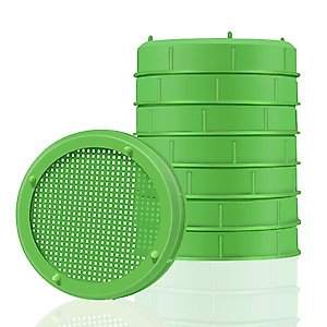 Picowe Plastic Sprouting Lids, Sprouting Jar Strainer Lid, for 86mm Wide Mouth Mason Jars, Canning Jars, Suit for Grow Bean Sprouts, Alfalfa, Salad Sprouts(8 Pack,Green)