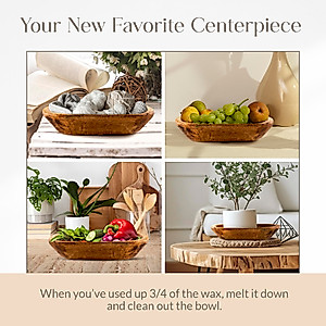 Dough Bowl Candle Company Pumpkin Spice Soy Candle - 3 Wick Candle Essential Oil Wax Melts, Rustic Farmhouse Decor Odor Eliminator, 20 Ounce All-Natural Soy Candles Gifts for Women and Men