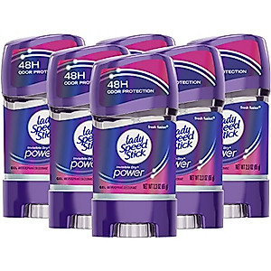 Lady Speed Stick Invisible Dry Power Antiperspirant Deodorant Gel for Women, Fresh Fusion - 2.3 ounce (6 Pack)