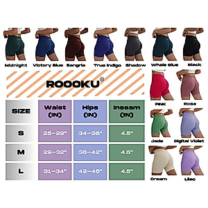 ROOOKU Uplift Gym Shorts for Women Seamless Scrunch Butt Lifting Workout Booty High Waisted Compression Yoga Shorts (Black,S)