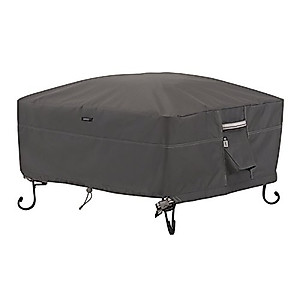 Classic Accessories Ravenna Water-Resistant 30 Inch Square Fire Pit Cover, Outdoor Firepit Cover