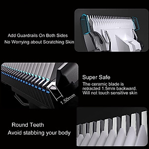 2023 Electric Groin Hair Trimmer, Ball Trimmer for Men Nose Hair Trimmer, Replaceable Ceramic Blade Heads, USB Recharge Dock & Nose Hair Trimmer, Waterproof Wet & Dry Shaving Male Hygiene Razor