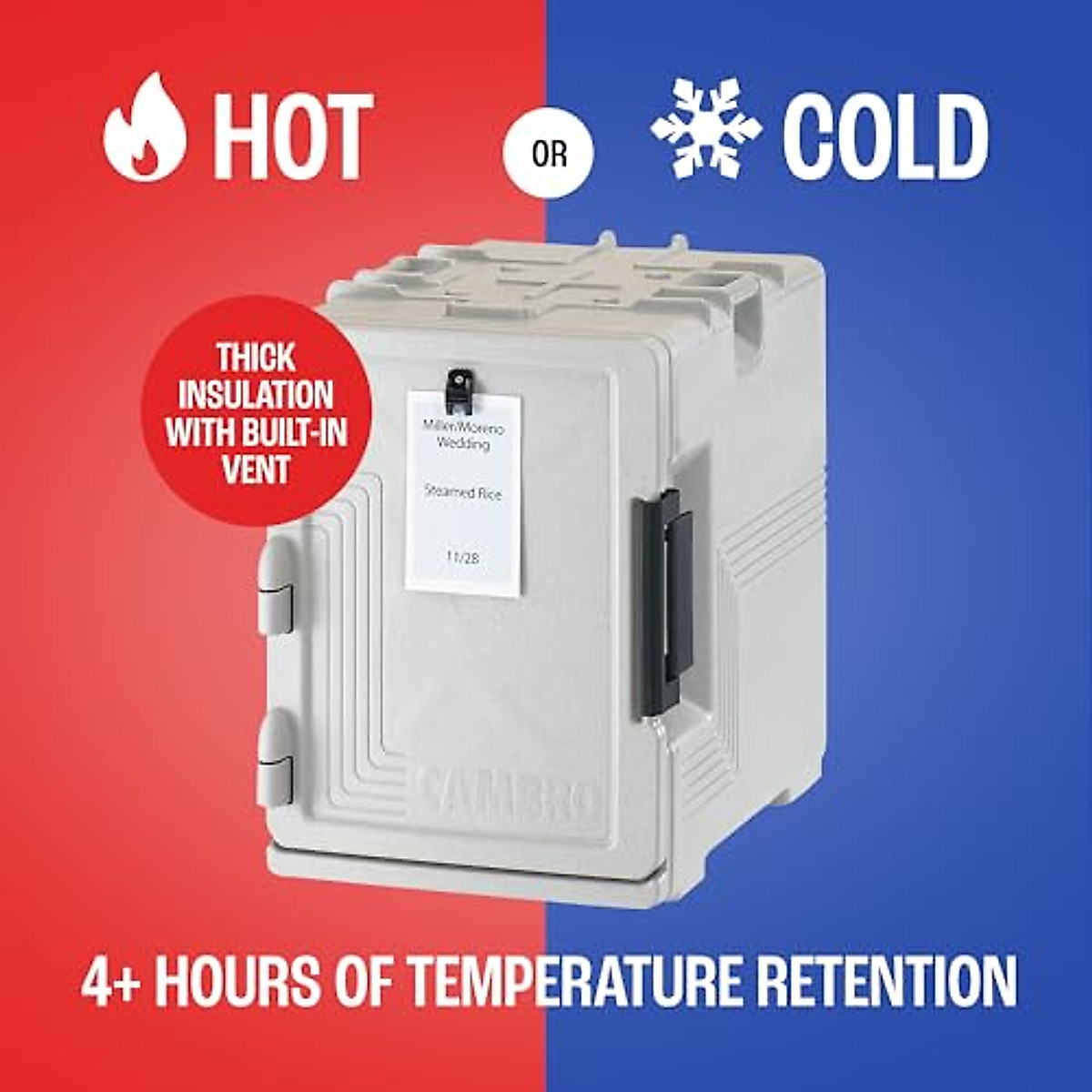 CAMBRO Insulated Food Pan Carrier - Hotbox for Catering & Transport - UPCS400 Series (Speckled Gray)