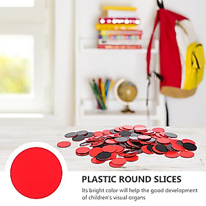 Kisangel 100Pcs Plastic Learning Counters Disks Bingo Chip Counting Discs Markers Math Counters Chips with Storage Box for Math Practice Poker Chips Game Tokens Red Black