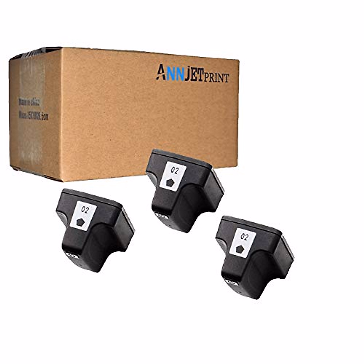 3 BK HP 02 Compatible Ink Cartridges HP 02 Ink Cartridges for Photosmart C6280 D7155 D7160 C7280 C7250 C5150 C8180 C7283 C6286 D7268 C5175 C6240 Printer (3 Black) 3 Pack