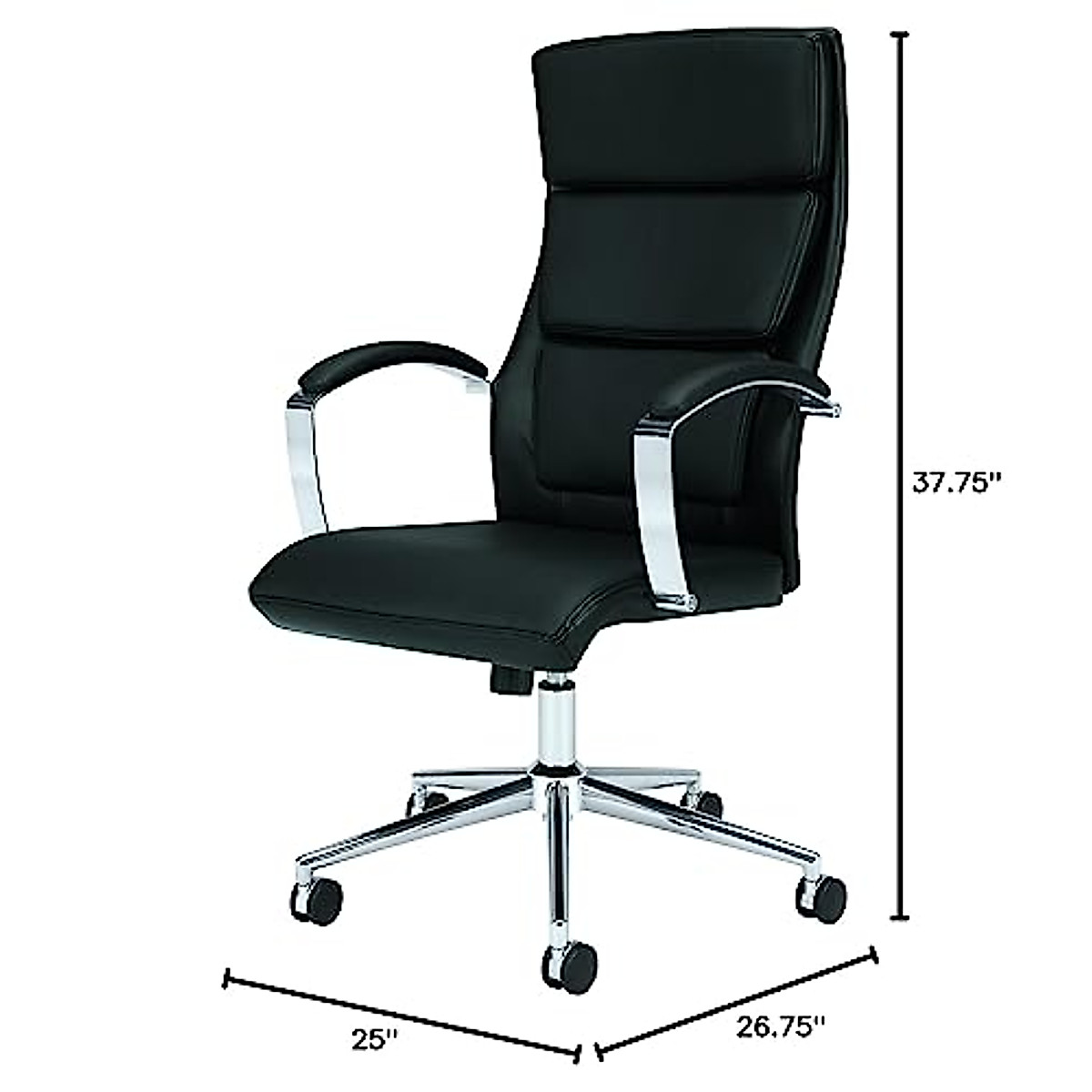 HON Executive Task Chair - High Back Leather Computer Chair for Office Desk, Black (VL105)