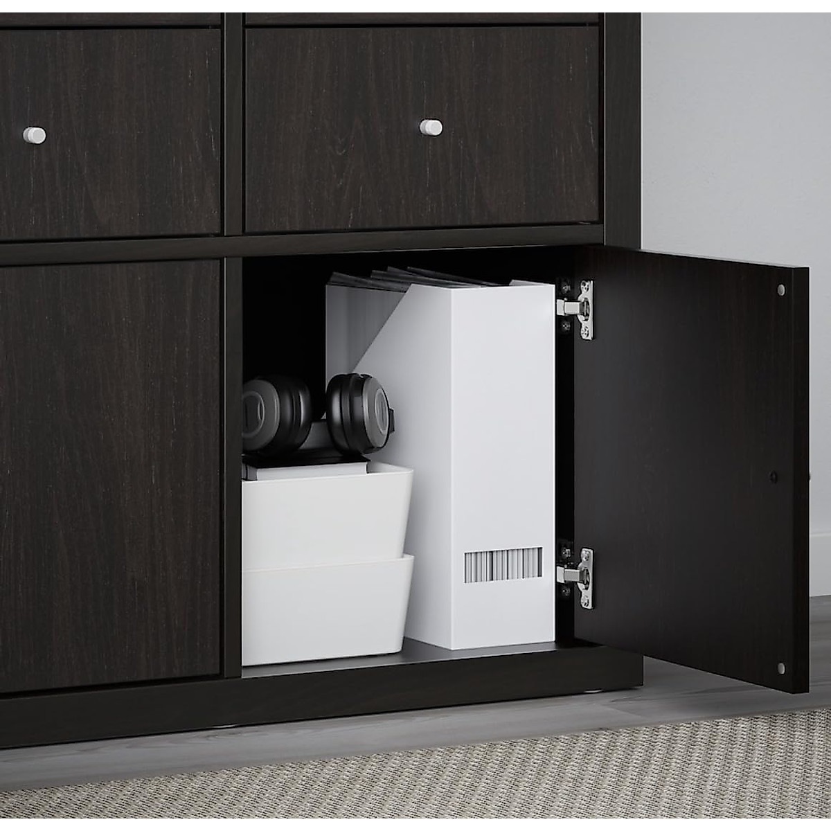 Generic Drawer Storage Organizer Insert with Door Fit with Kallax Unit (1 Drawer, Black), 13x13, 602.781.70