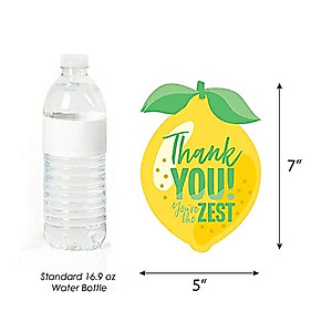 Big Dot of Happiness So Fresh - Lemon Shaped Citrus Party Thank You Note Cards with Envelopes - Set of 12