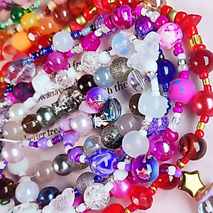 750 Pcs Smoke Gray Glass Beads for Bracelets with 200 Acrylic Letters,Mixed Craft Beads Jewelry Making Kit, Glass Beads Bracelet Making Kit, 8mm Round Cystal Beads with Seed Beads for DIY Working