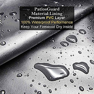 WWahuayuan 4Ft Firewood Log Rack Cover,600D Oxford Heavy Duty Outdoor All- Weather Outdoor Protection for Outdoor and Indoor Log Storage, Easy to Assemble to Assemble (4 Ft)