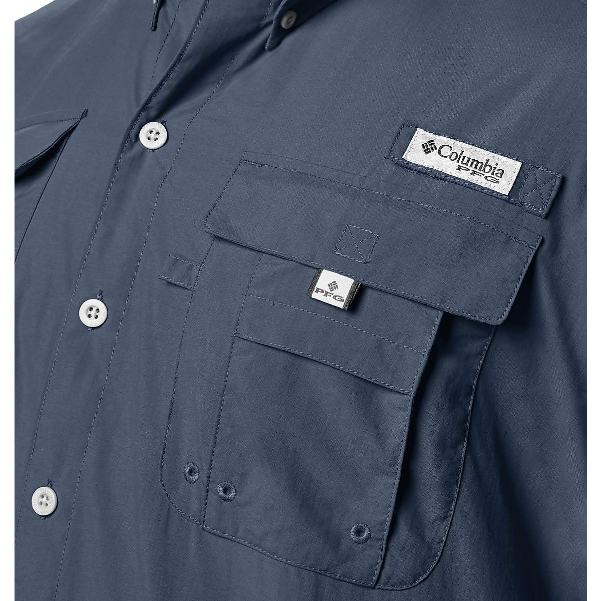 Columbia Men's Bahama II UPF 30 Short Sleeve PFG Fishing Shirt, Collegiate Navy, Large