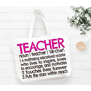 COCOVICI Teacher Appreciation Gifts For Women | Teacher Gift | Teacher Definition Tote Bag | Teacher Canvas Tote Bag | Teacher Gift Idea