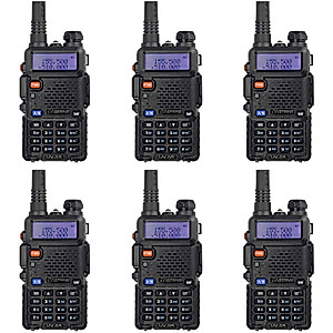6 Pack Nicama Baofeng UV-5R Dual Band Two Way Radio, 144-148/420-450Mhz Walkie Talkie with 1800mAh Li-ion Battery