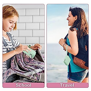 Desing Wish Silicone Period Bag with Wrist Strap, Portable Sanitary Pad Storage Bag for Sanitary Napkins/Tampons Imitation-Skin-Texture Pad Pouch First Period Gifts for Teen Girls (Green)