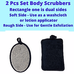 2 Pcs Set Exfoliating Glove Mitt Body Scrubber Pad for Smooth and Glowing Skin - Machine Washable - Dual Sided Dead Skin Remover for Better Absorption of Moisturizers