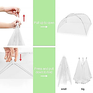 HBlife Mesh Food Covers for Ouside, Jumbo Pop-Up Food Cover 40''X24'' with 4 Standard 17''X17'' Food Tent, Reusable and Collapsible Food Covers for Picnics, Outdoor Camping, Parties, BBQ