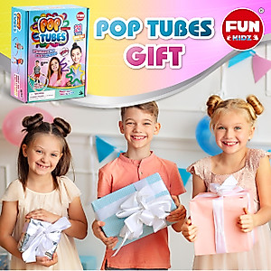 Jumbo & Mini Pop Tubes Toddler Fidget Toys, FunKidz 21Pack Expandable Stretchy Pipe Sensory Tubes, Stocking Stuffers for Kids Learning Gifts Playing Fun for All Ages