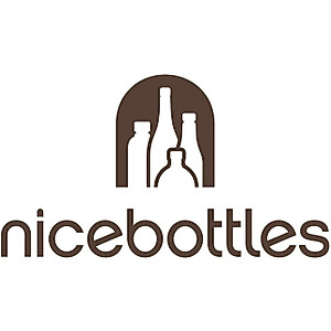 nicebottles Clear Glass Beverage/Sauce Bottles, 12 Oz, Black Caps - Case of 12