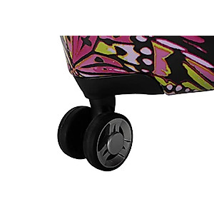 Betsey Johnson Designer 20 Inch Carry On - Expandable (ABS + PC) Hardside Luggage - Lightweight Durable Suitcase With 8-Rolling Spinner Wheels for Women (Magenta Butterfly, 20in)