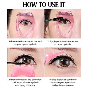 Pack of 2 Mascara Shield Applicator Guard, Lash Shield for Mascara, 3 in 1 Eyelashes Tools Mascara Shield Applicator Guard, No Mess Mascara Guard, Eyelid Shield for Putting on Mascara