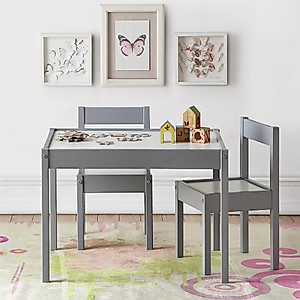 Baby Relax DA7501G Hunter 3 Piece Kiddy Table and Chair Set, Gray