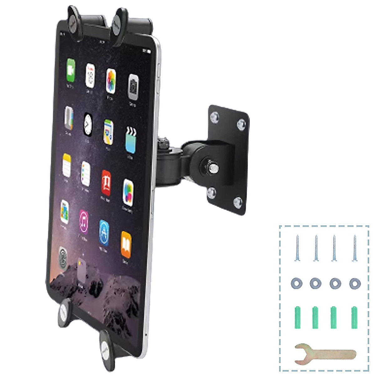 GSRUAN Tablet Wall Mount, Suitable for 7 to 13 inch Tablet PCs, Homes, Classrooms, Medical Places, Business （Black）