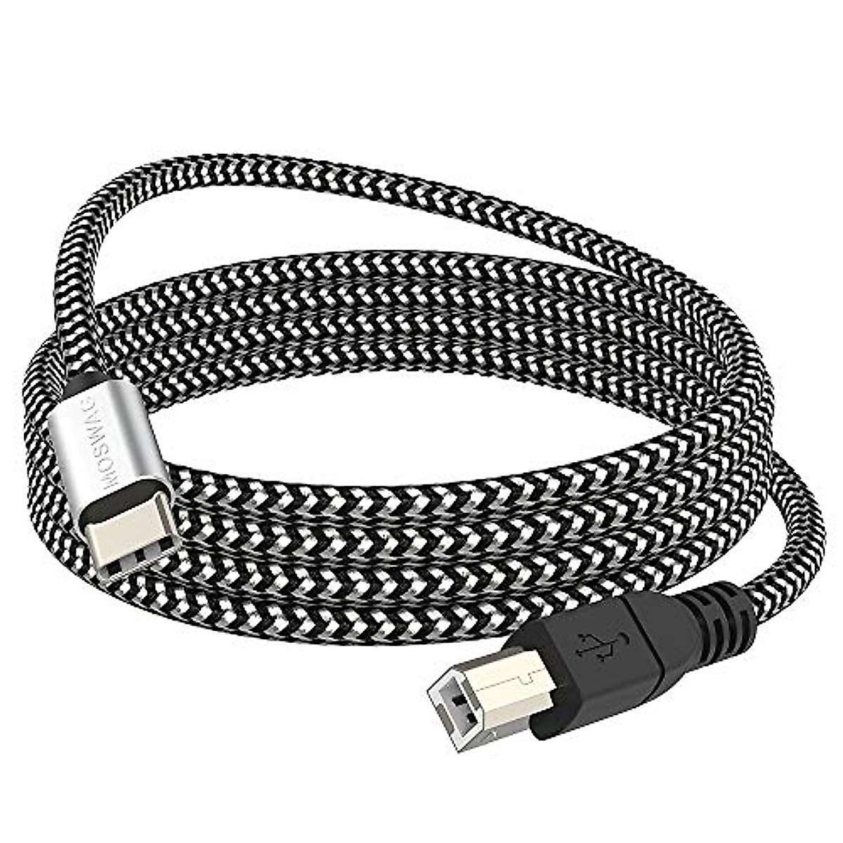 MOSWAG 6.6FT/2M USB C Printer Cable Type C to USB MIDI Cable for Samsung Huawei Laptop MacBook to Midi Controller,Midi Keyboard,Printer Scanner,Audio Interface Recording and More