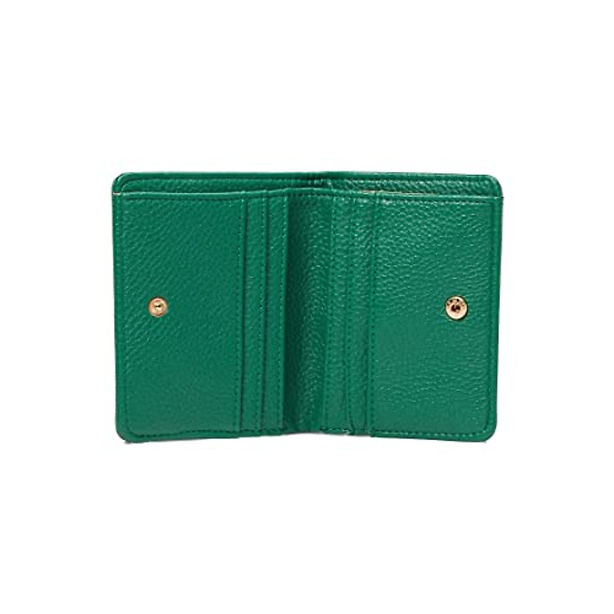 Anne Klein AK snap Closure Horsebit Logo Wallet, Cream-Brown w/Ivy Green