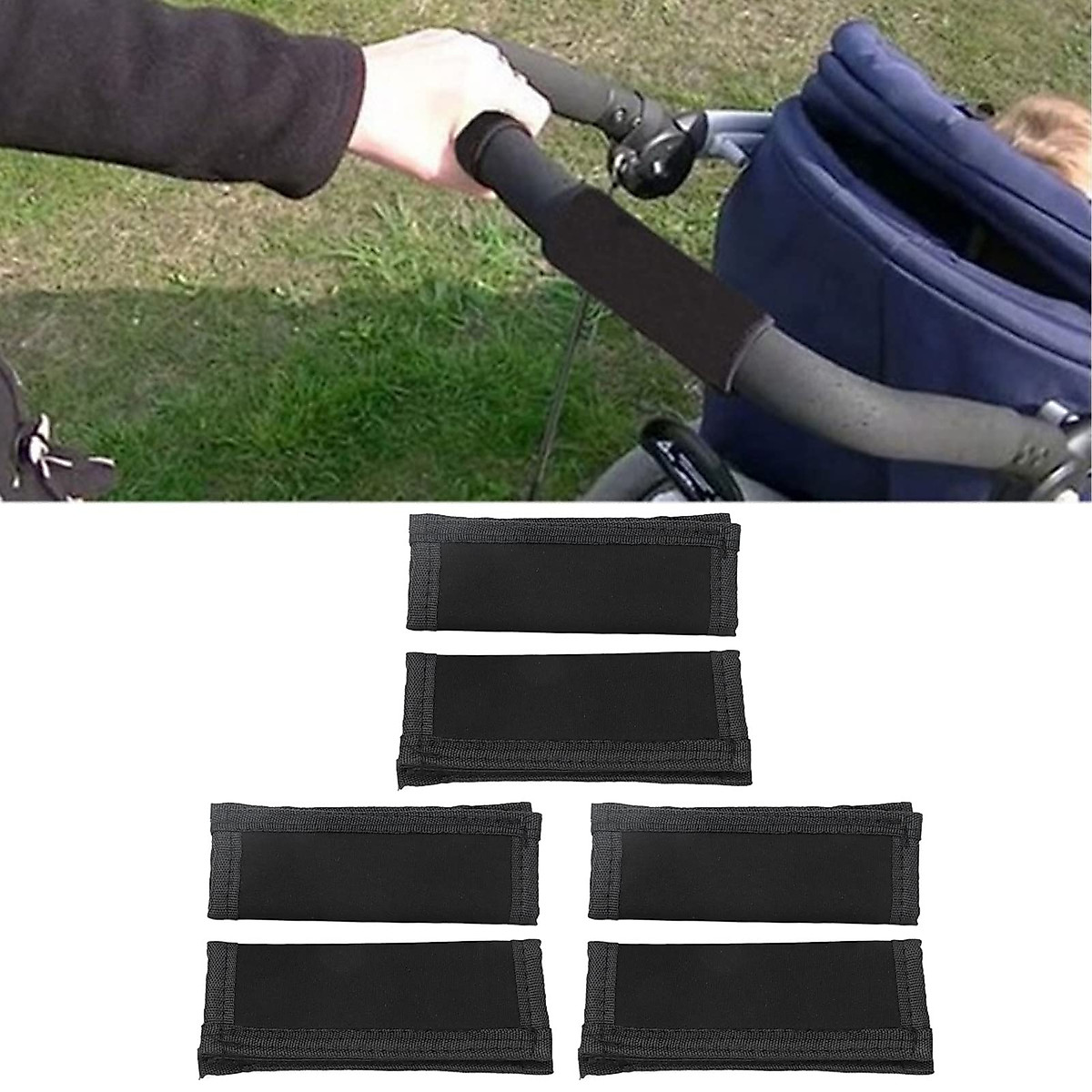 Pssopp Soft Wraps Car Seat Straps, Baby Stroller Handle Cover Baby Stroller Armrest Handle Sleeve Cover Car Seat Strap Shoulder Strap Covers