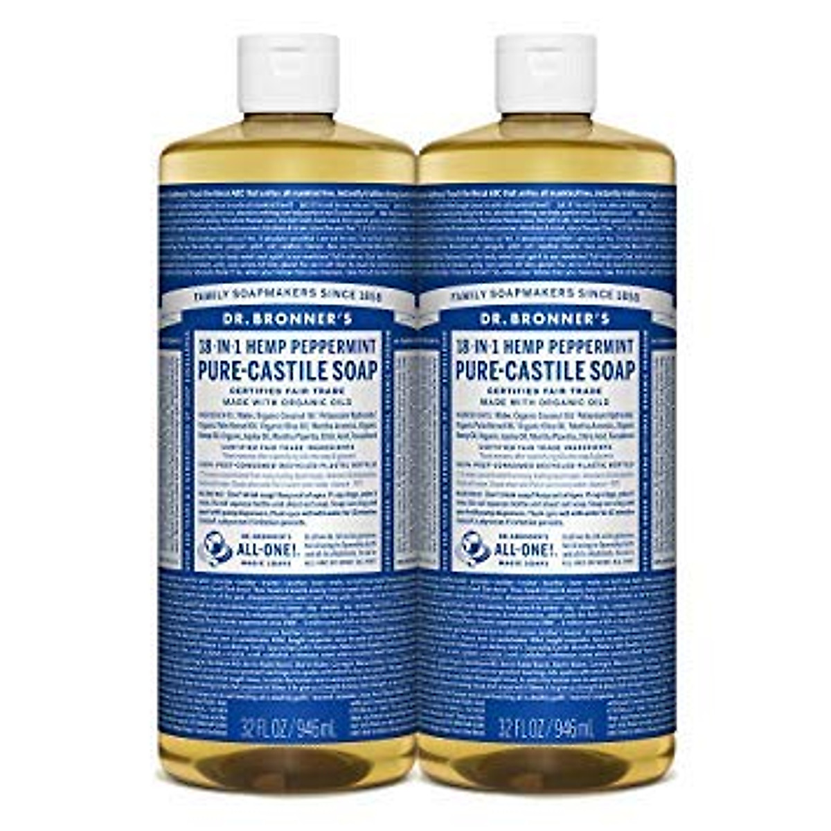 Dr. Bronners Peppermint 32oz. Castile Soap (2 Pack)