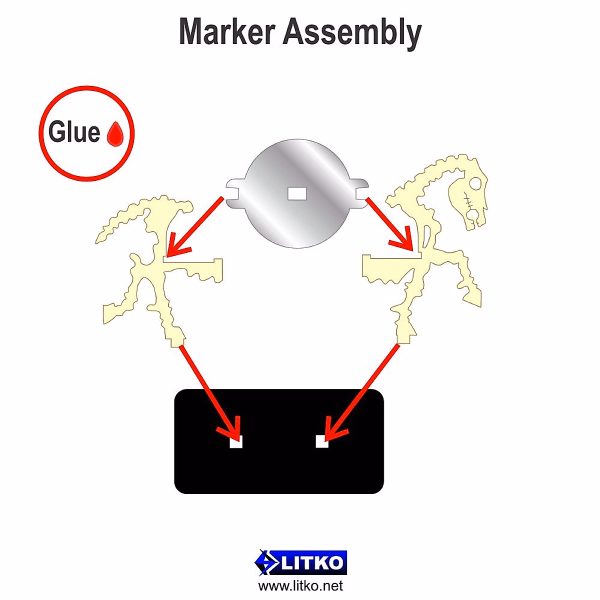 LITKO Skeletal Steed Character Mount | Warhorse Skeleton | Role Playing Games | Compatible with Dungeons & Dragons and Pathfinder Games (Ivory, 25x50mm Rectangular Base)