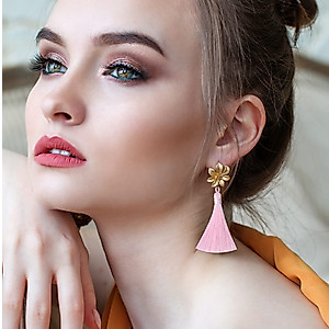 Tassels for Jewelry Making,3.55'' Multi-Color Handmade Imitation Silk Tassels with Hanging Loop for Bookmark Tassels Bracelets Earrings Acrylic Key Chain and DIY Craft (40 Mixed Color)