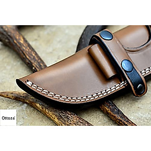 Ottoza Handmade Leather Knife Sheath RIGHT HAND Bushcraft Knife Sheath - Hunting Knife Sheath ...