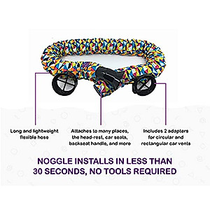 The Noggle-Making The Backseat Cool Again-Quick & Easy to Use Car Travel Accessories for a Comfy Ride Summer or Winter-Air Vent Extender Hose Directs Cool or Warm Air to Your Kids - 8ft, Black Ice