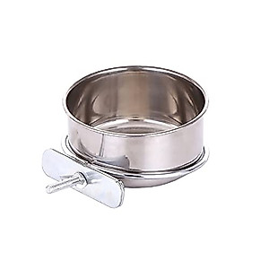 Stainless Steel Hanging Pet Bowls, Dog Crate Food and Water Bowl Metal Coop Cups with Clamp Holder, Detached Dog Cat Cage Kennel Bowl Feeder Dish for Dogs Cats Birds Ferret Rabbit and Small Animals