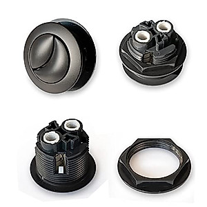 INVENOL Dual Push Toilet Flush Button Toilet Tank Black Colour Button Round Shape Toilet Push Buttons Bathroom Accessories (for 3.8cm to 4.6cm)