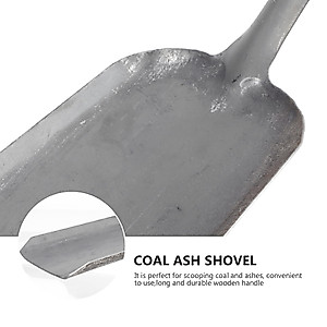 Cabilock Fireplace Shovel Long Wooden Handle Ash Coal Shovel Fireplace Scoop Ash Scoop Gardening Shovel Kitchen Tool