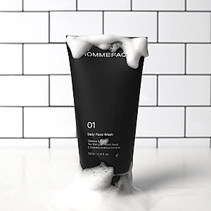 HommeFace Daily Face Wash for Men, 4.22 Fl. Oz. Gentle Facial Cleanser for Deep Cleansing & Purifying with Collagen, Witch Hazel & Cica Extracts, Vegan