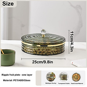 Snack Tray, Divided Serving Tray with Lid, Fruit Trays for Serving for Party, 4 Compartment Round Snack Tray with Lid, for Dried Fruits, Nuts, Candies, Sweet Cookies and Fruits