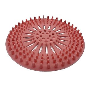 Shower Drain Hair Catcher, Durable Silicone Hair Stopper Easy to Install and Clean for Bathroom Bathtub and Kitchen Pink, 13*13*1cm, AZ-P071-US1189777GJIPBBE