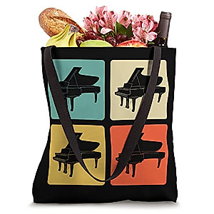 Pianist Retro Grand Piano Silhouette for Grand Piano Player Tote Bag
