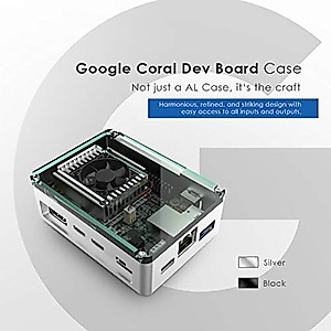 anidees Aluminum case with top lid for Google Coral Dev Board – Silver (AI-G-SG)