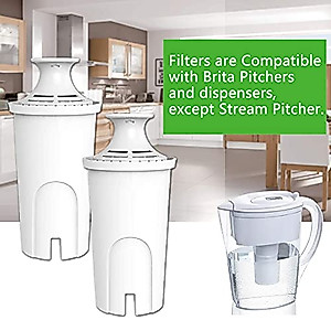 Hiwater Replacement for Brita® Filters, Pitchers, Dispensers, NSF 42 Certified Pitcher Water Filter, Compatiable with Brita® Classic OB03, Mavea® 107007, 35557, and More (Pack of 4)