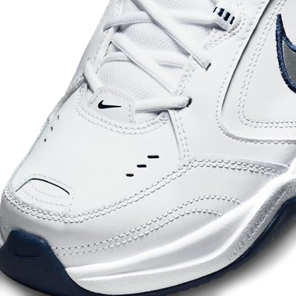 Nike Men's Air Monarch IV Cross Trainer, White/Metallic Silver, 10 X-Wide