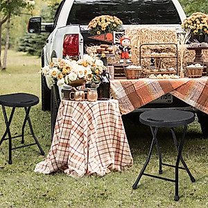 Magshion Foldable Stool with Handle Indoor Outdoor 6 Pack Backless Folding Stool 230lbs Capacity, 18 Inch Black