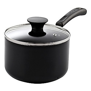 Cook N Home Nonstick Sauce Pan with Lid, 3-Qt, Black, 3-Quart