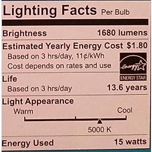 100W Equivalent Daylight A19 Energy Star and Dimmable LED Light Bulb (2-Pack) (Packaging may vary)