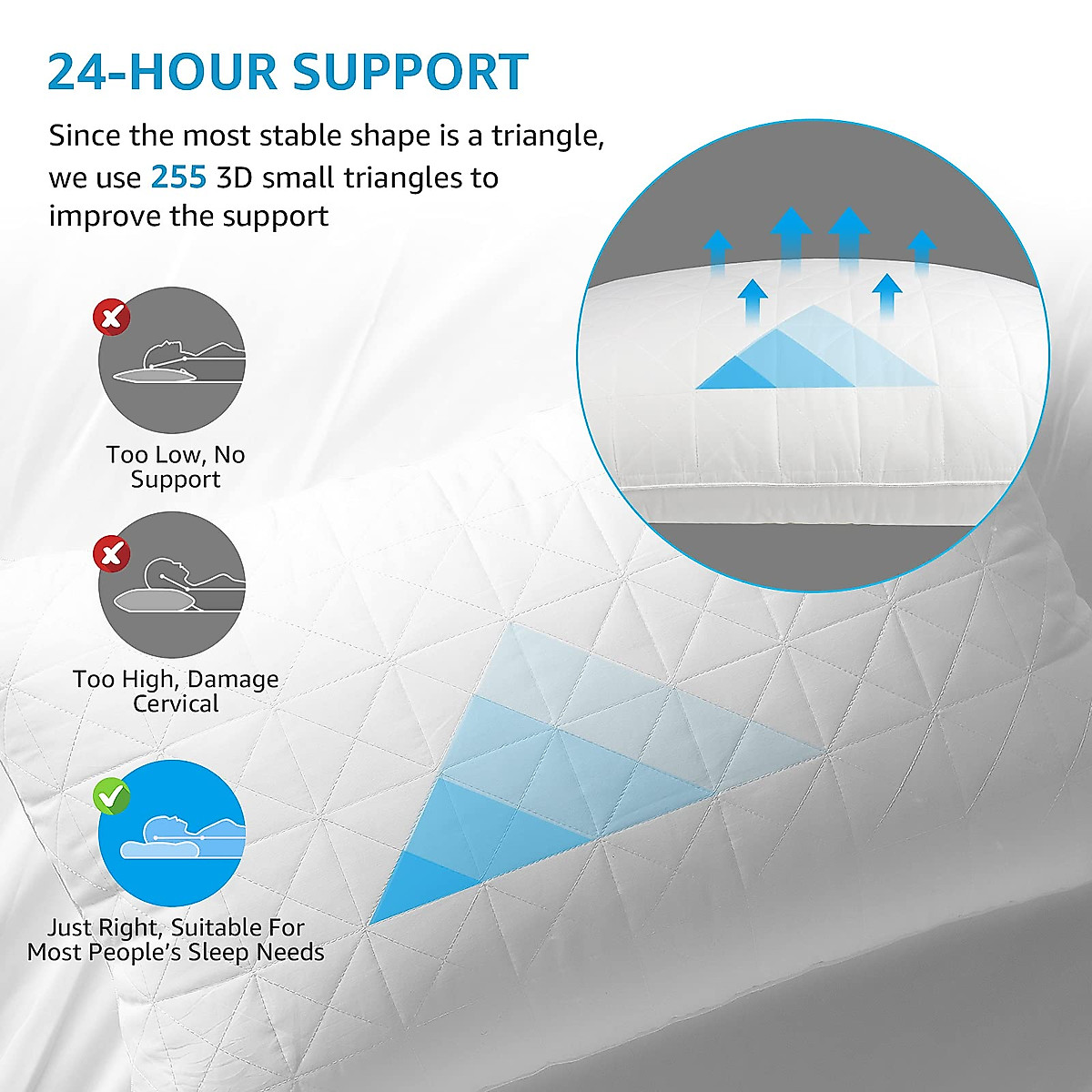 NEIPOTA Bed Pillows Standard Size Set of 2, Premium Down Alternative Cooling Bedding 20 x 26 White, Sleeping Pillow for Back, Stomach or Side Sleepers