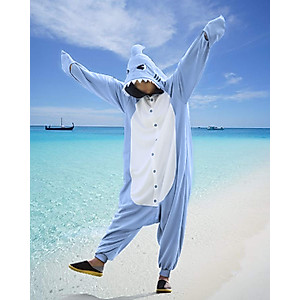 WOTOGOLD Animal Cosplay Costume Unisex Kids Shark Pajamas Blue Shark XS fit height 51'-55'
